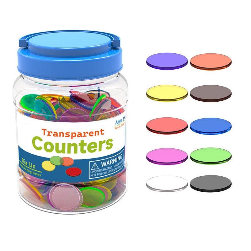 Transparent Chip Counters 300 Pieces 透明數數圓片 300個 – MY SCHOOL BUS