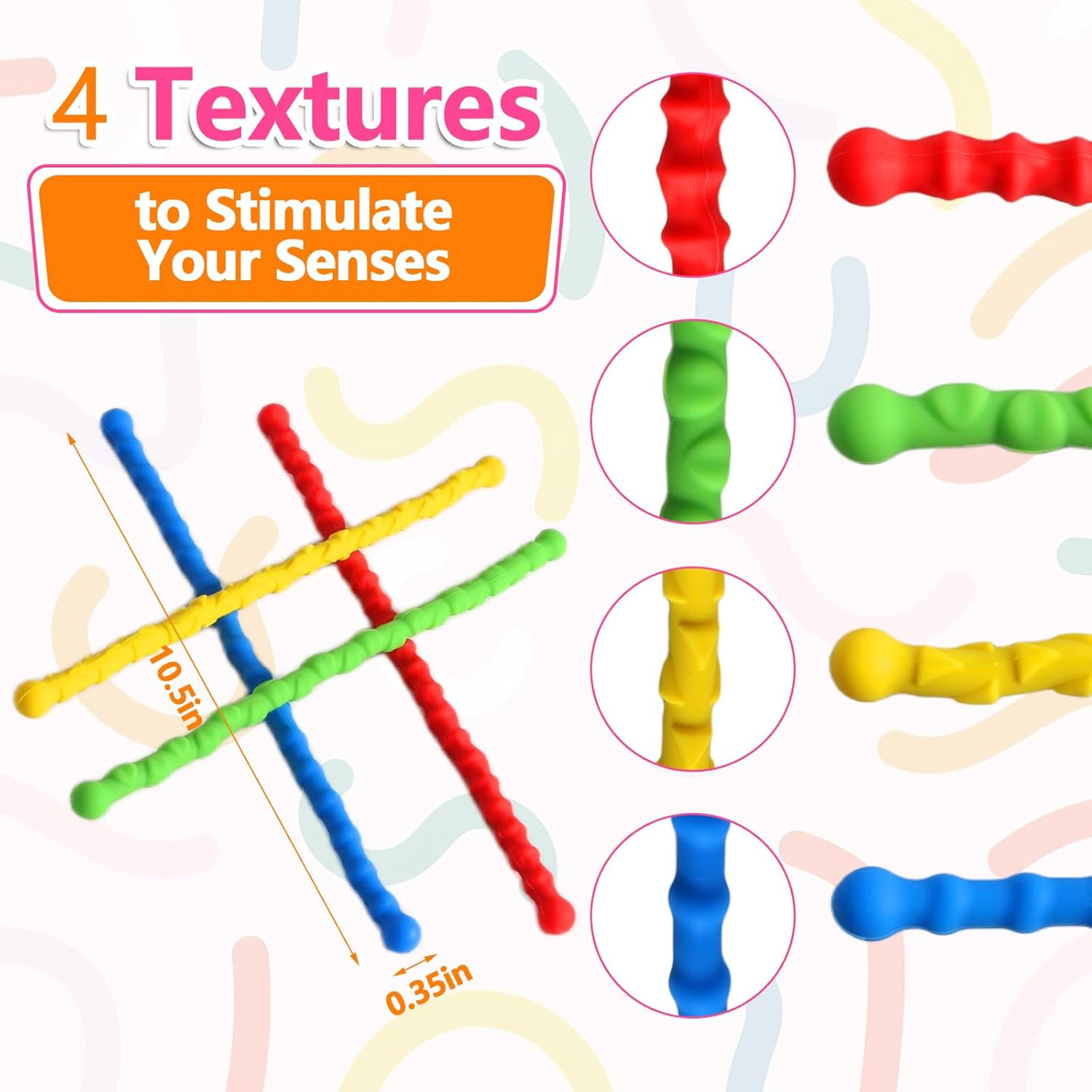 Fidget Sensory Twist Stick Set of 4件裝 感官扭扭棒減壓玩具 – MY SCHOOL BUS