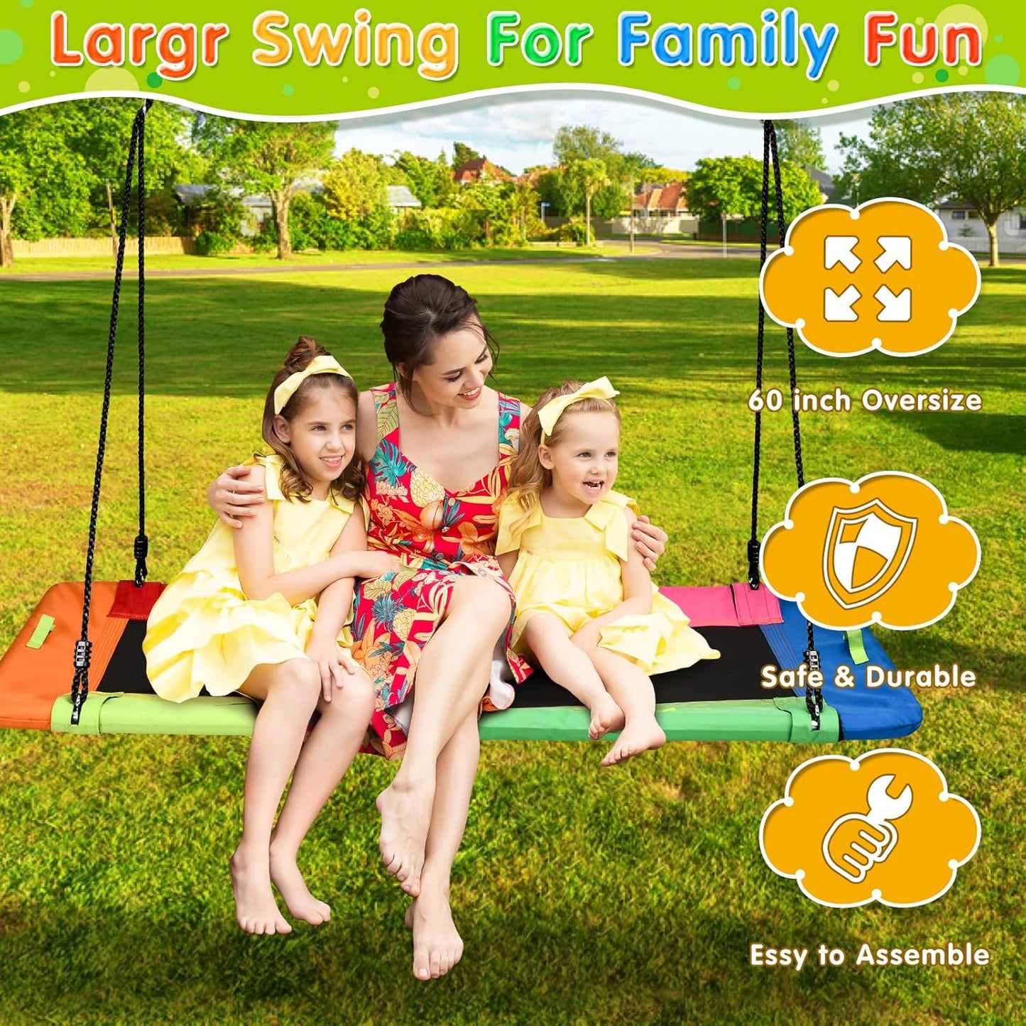 Large Platform Swing 60x32 Inch 大型吊床 – MY SCHOOL BUS