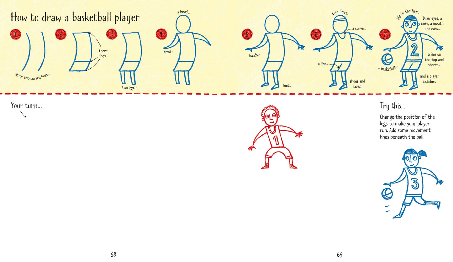 Usborne Step-by-step Drawing Book People 逐步畫人物角色繪畫填色書 – MY SCHOOL BUS