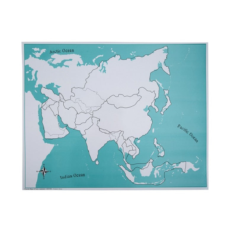 Kindermatic Montessori Puzzle Map of Asia 蒙特梭利 亞洲地圖 – MY SCHOOL BUS