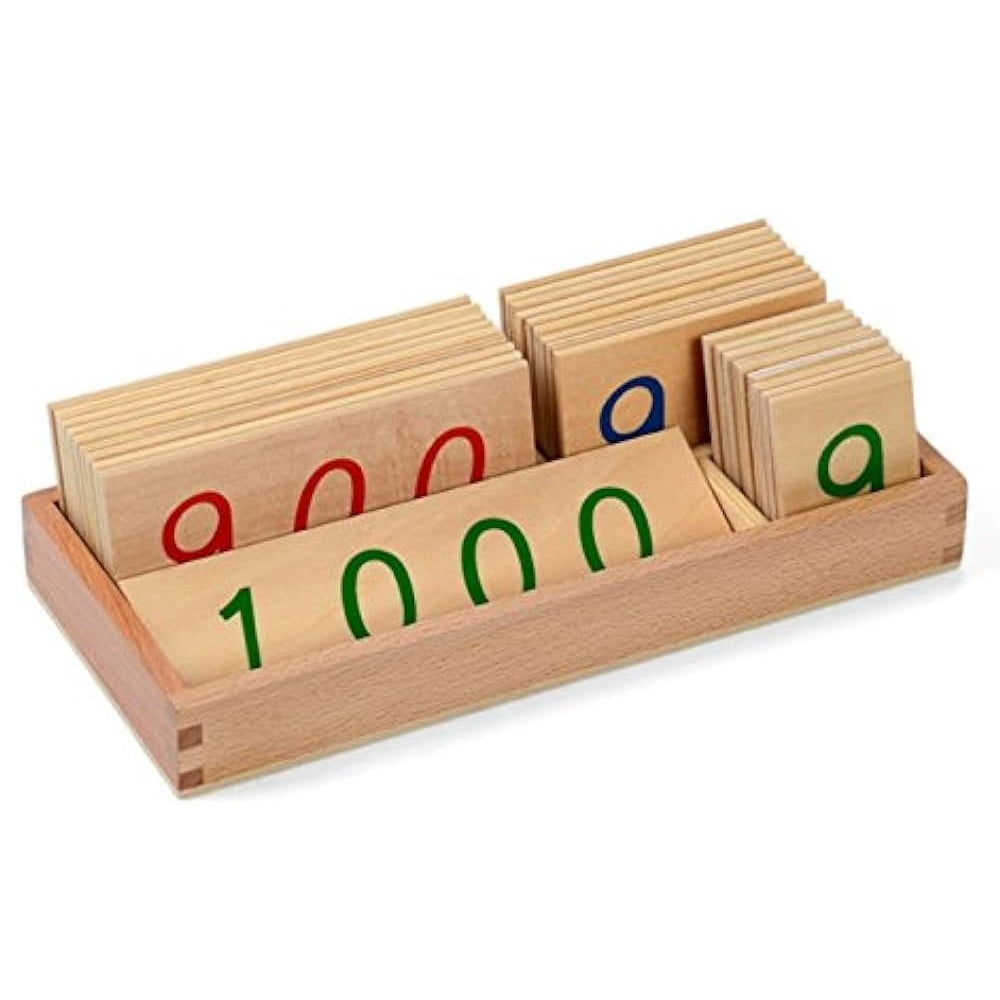 Kindermatic Montessori Large Wooden Number Cards With Box 1-1000 蒙特梭利 ...