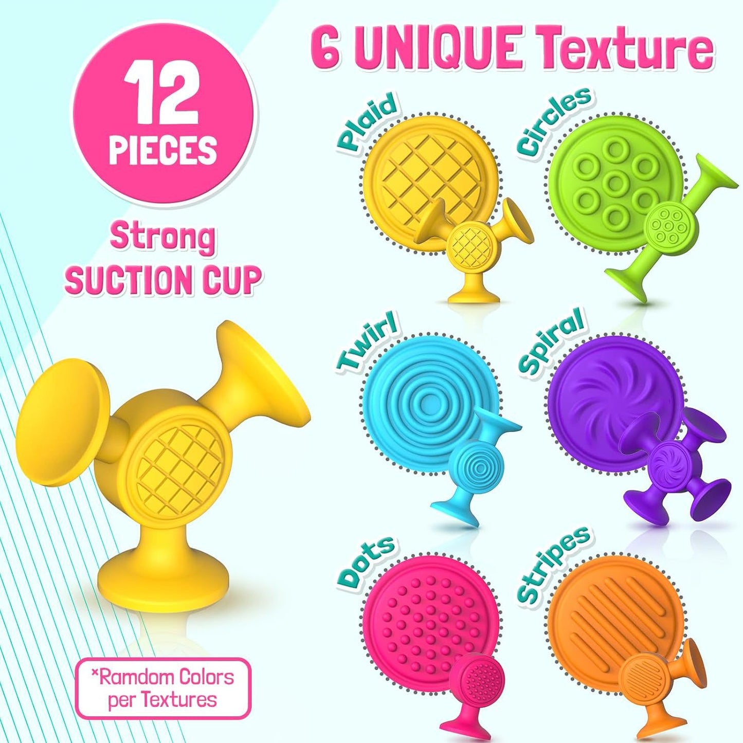 Sensory Fidget Fine Motor Suction Cup Toy Set of 12個 感官觸覺精細動作訓練吸盤玩具套裝 ...