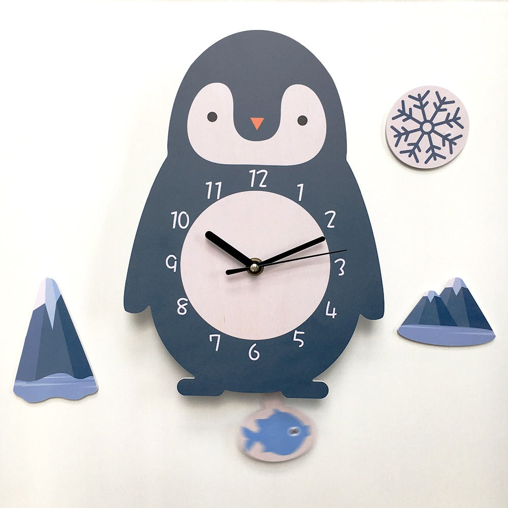 Kid's Pendulum Wall Clock - Penguin 兒童搖擺掛牆鐘-企鵝 – MY SCHOOL BUS